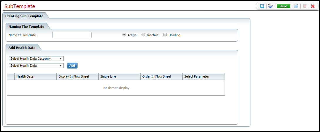 Add a Health Data Sub-Template