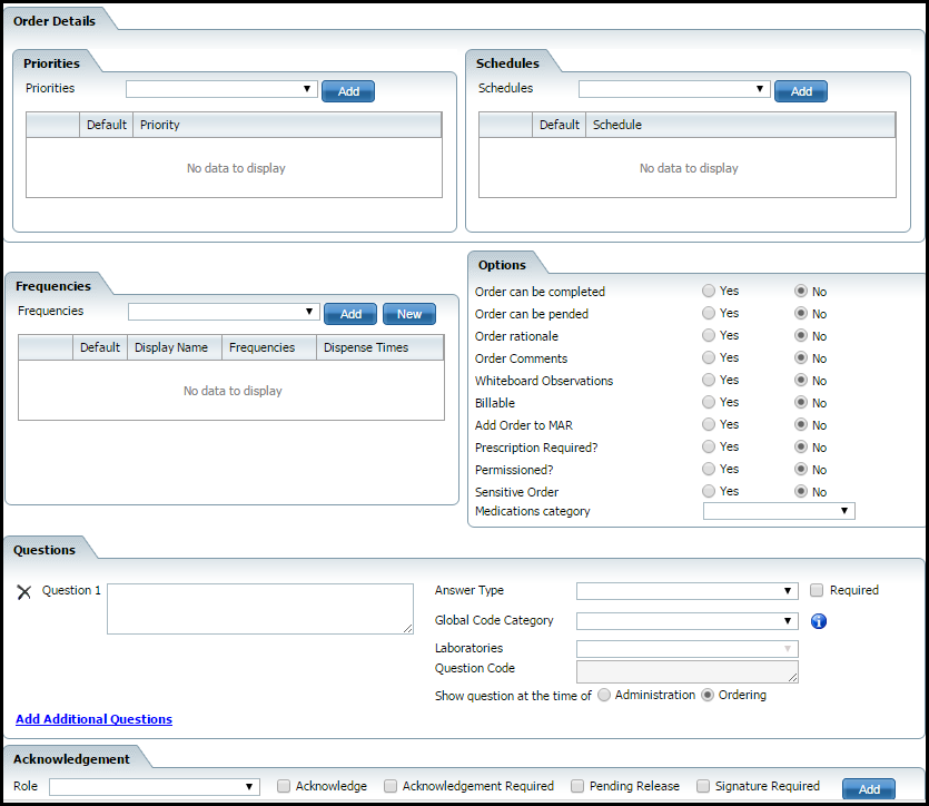 Order Details Radiology Page Field Definitions